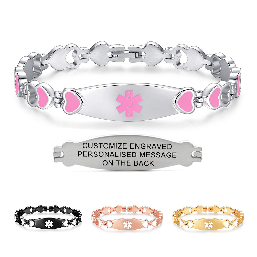 Custom Engraved Medical ID Bracelets | Free Engraving | Linnalove ...