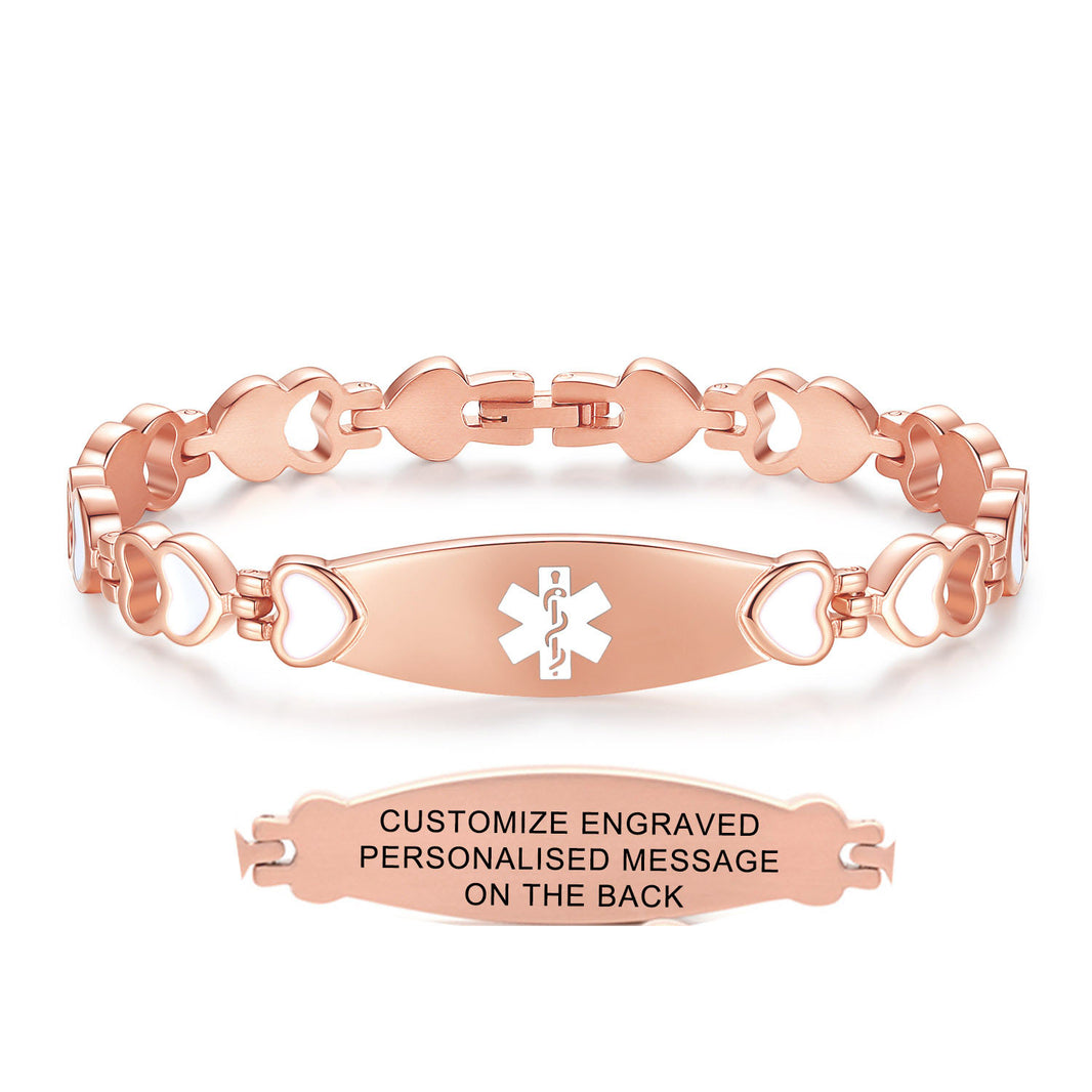 Fashion Medical alert id bracelet for women and girls-free engraving ...